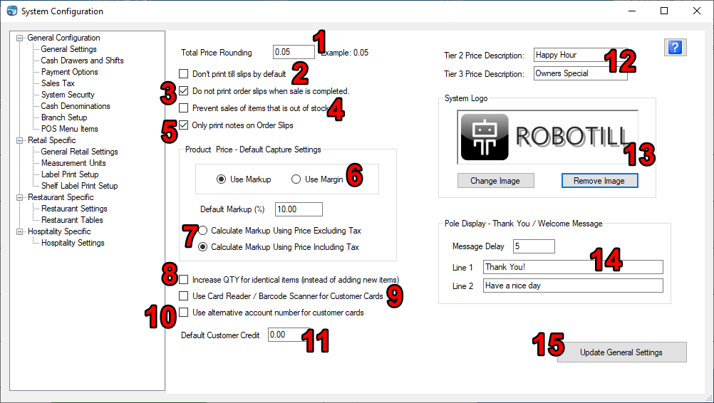 ROBOTILL System Configuration