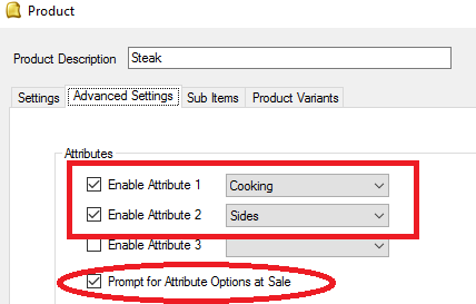 Restaurant Order Attributes