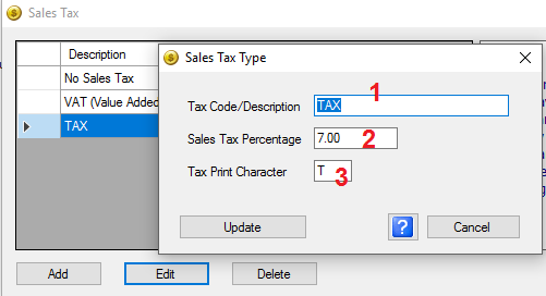 POS Tax Setup