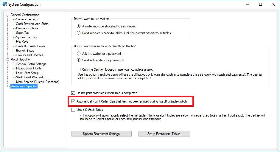 Restaurant Order Slips